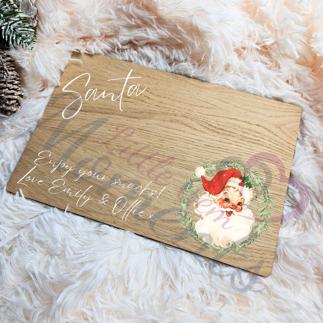 Personalised Santa Snack Board. Wooden Custom Christmas Eve Treat for ...