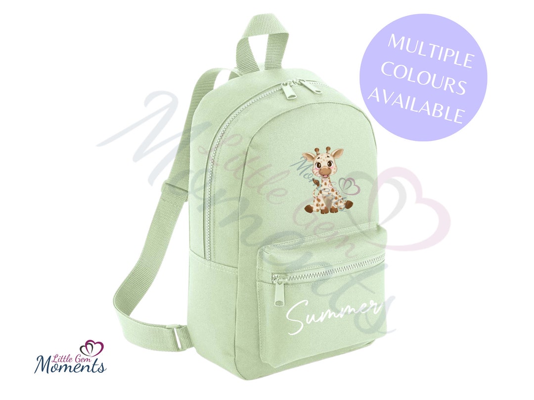 Personalised Kids Mini Baby Giraffe Backpack. School/nursery Bag ...