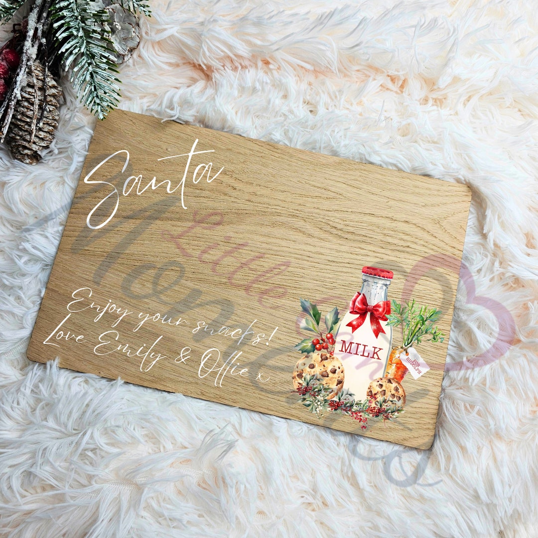 Personalised Santa Snack Board. Wooden Custom Christmas Eve Treat for ...