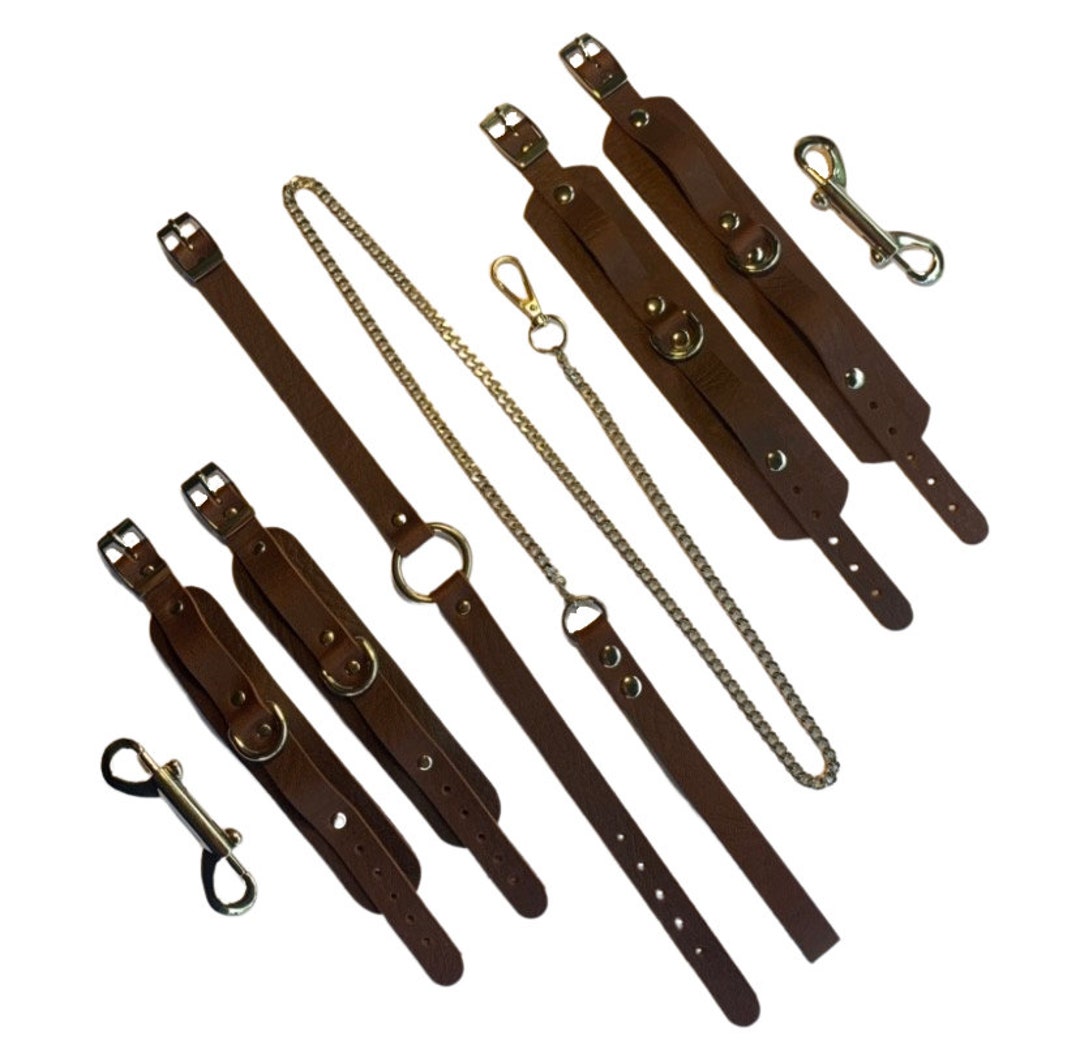 Ankle Cuffs Wrist Cuffs Collar Lead RM Williams Leather Silver - Etsy