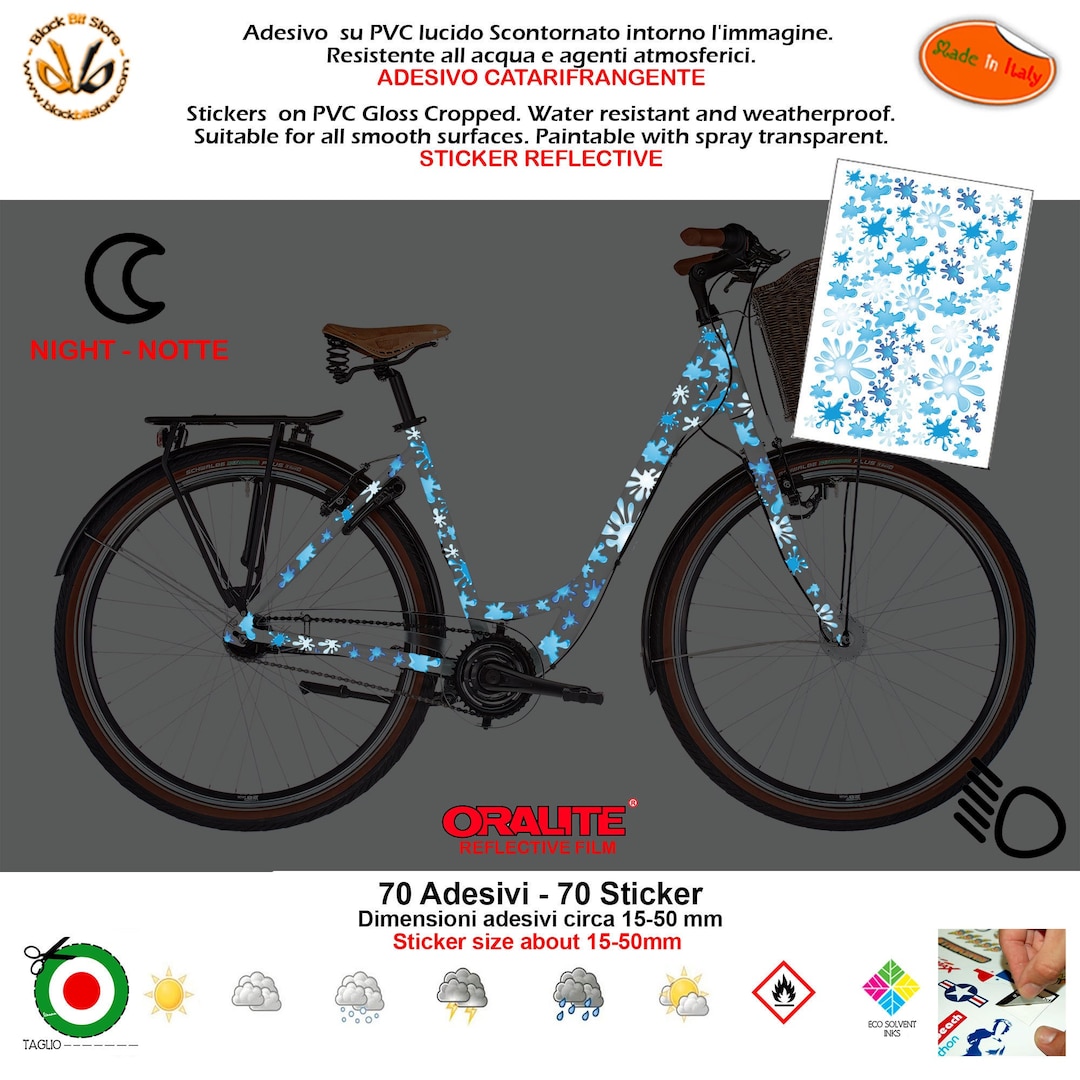 Sticker Bike MTB Reflective Stains Spots Blue Spots Blue Stickers ...