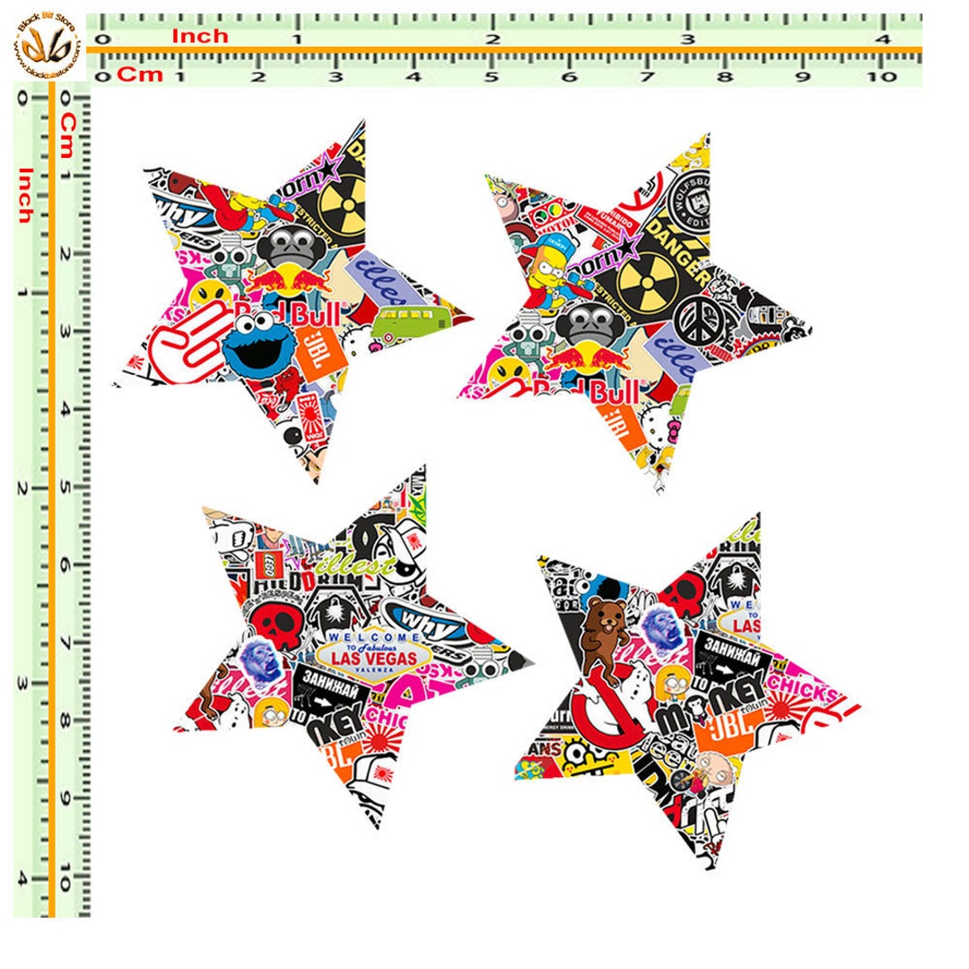 Sticker Sticker Bomb Stars Stars Printed on Pvc Discounted Amount 4 ...