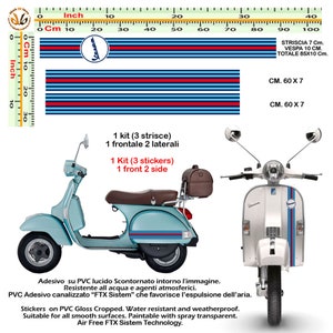 Adhesive Vespa Strip Martini Racing Sticker 1 3 Strips Contoured Print ...