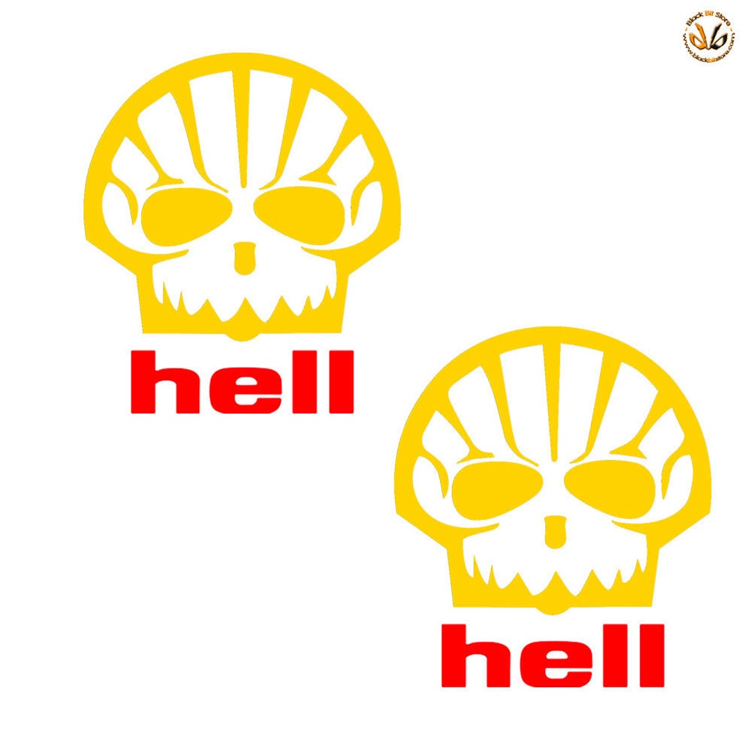 Skull Stickers Hell Skull Sticker Decal Auto Moto Pvc Prespaced Red and ...