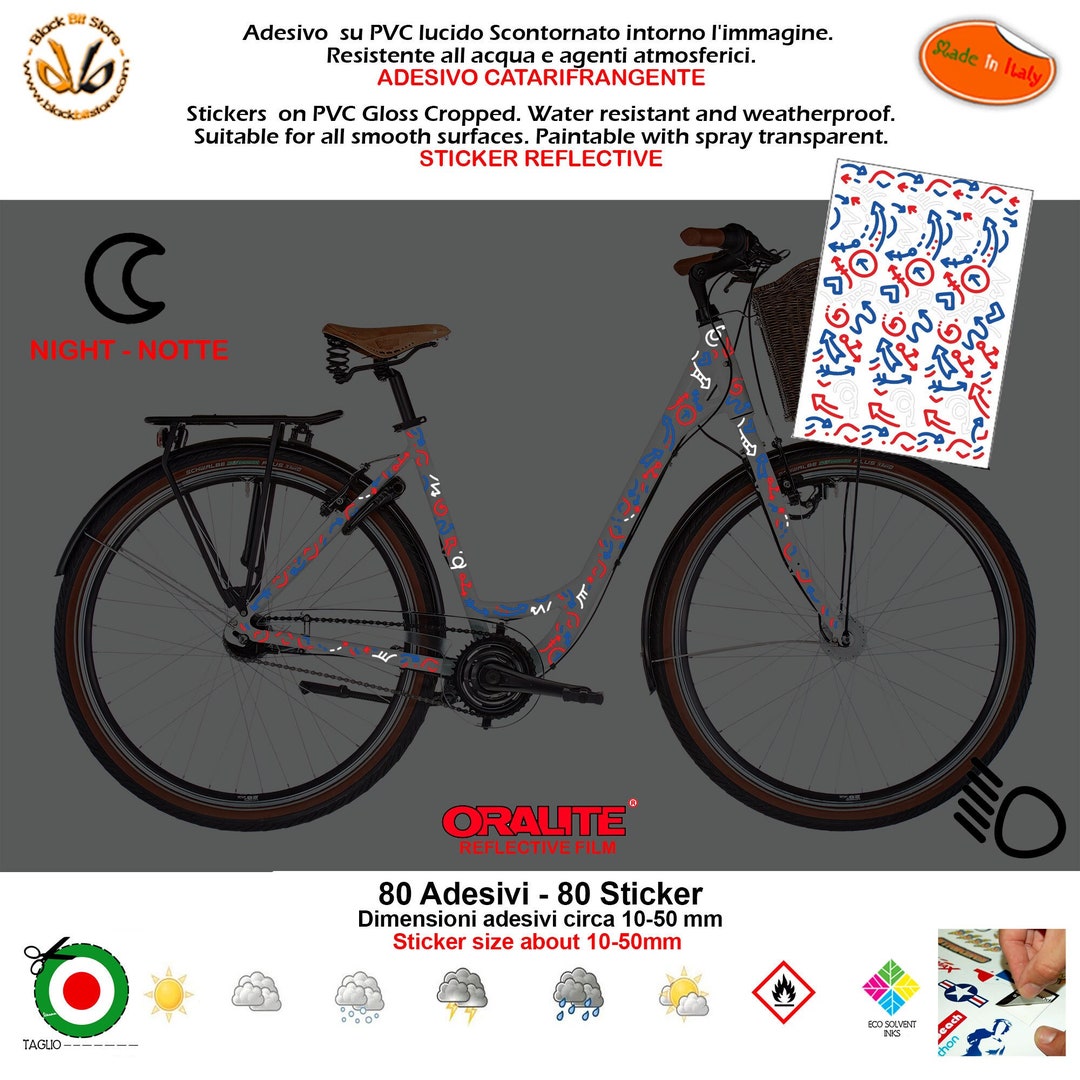 Sticker Bike MTB Reflective Arrow Stickers Blue Red Bicycle Red Arrows ...