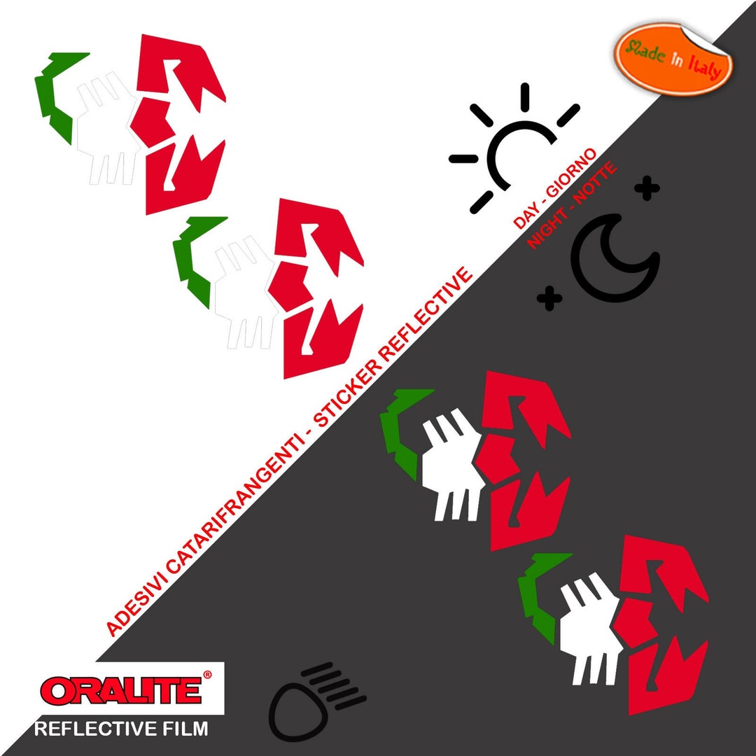 Reflective Stickers Contoured Abarth Scorpion Italian Flag Scorpions ...