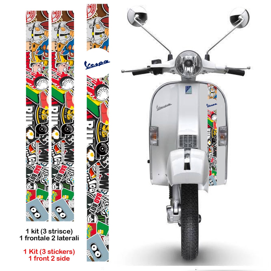 Adhesive Vespa Strip Cartoon Sticker Bomb Print Pvc Cropped 1 3 Strips ...