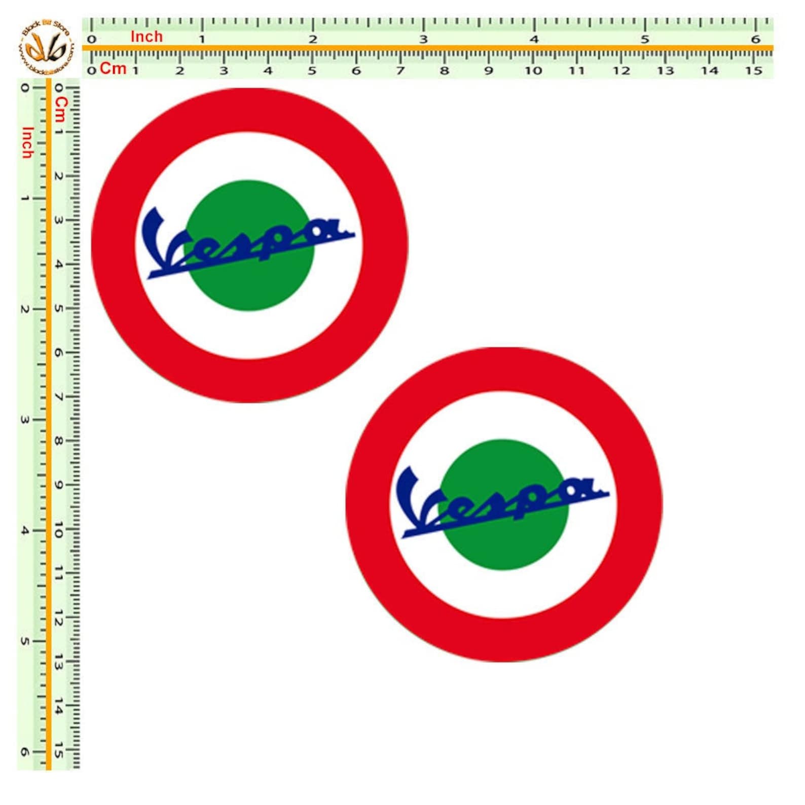 Vespa Stickers Round Flag Italy Car Motorcycle Helmet Italy Flag ...