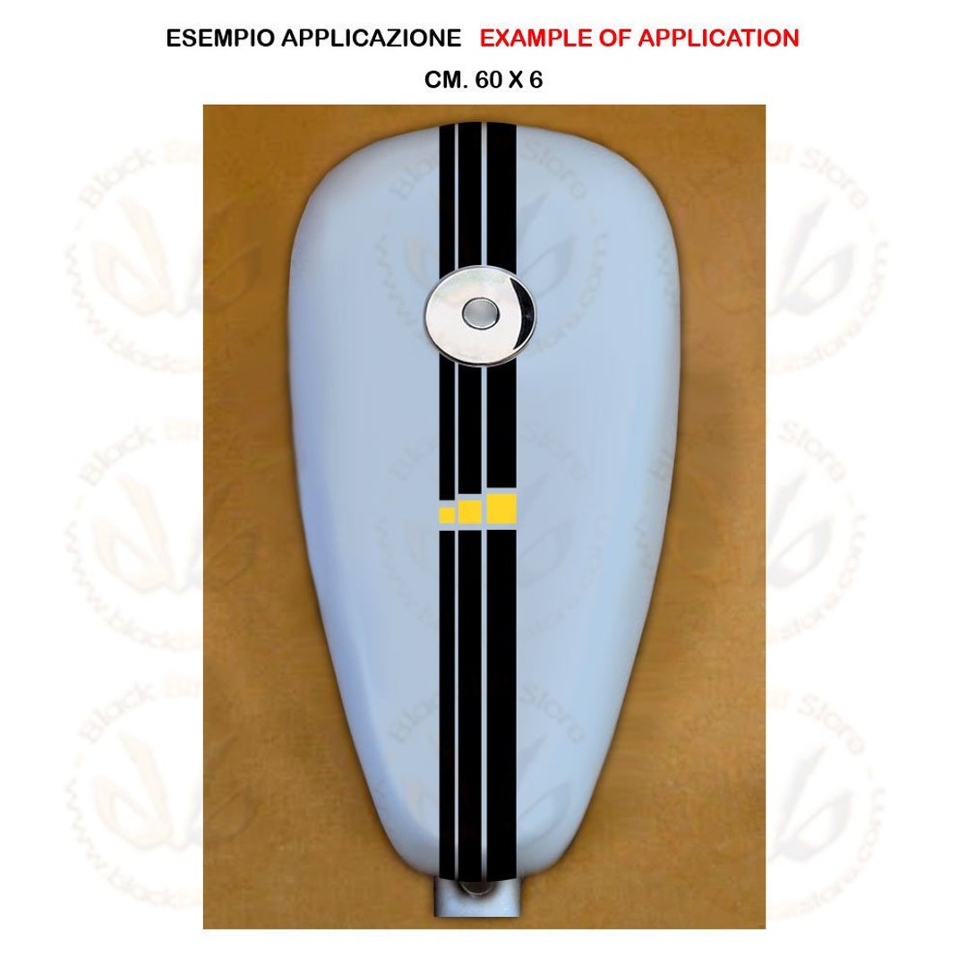 Adhesive Band Strip Tank Motorcycle 3 Lines Black Paintings Yellow Pvc ...