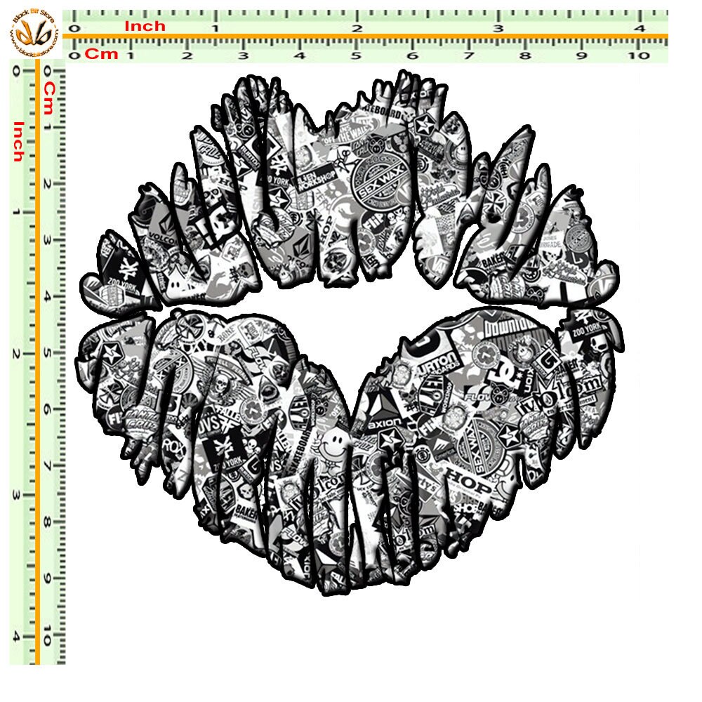 Sticker sticker bomb lips kiss kiss smack printed on pvc | Etsy