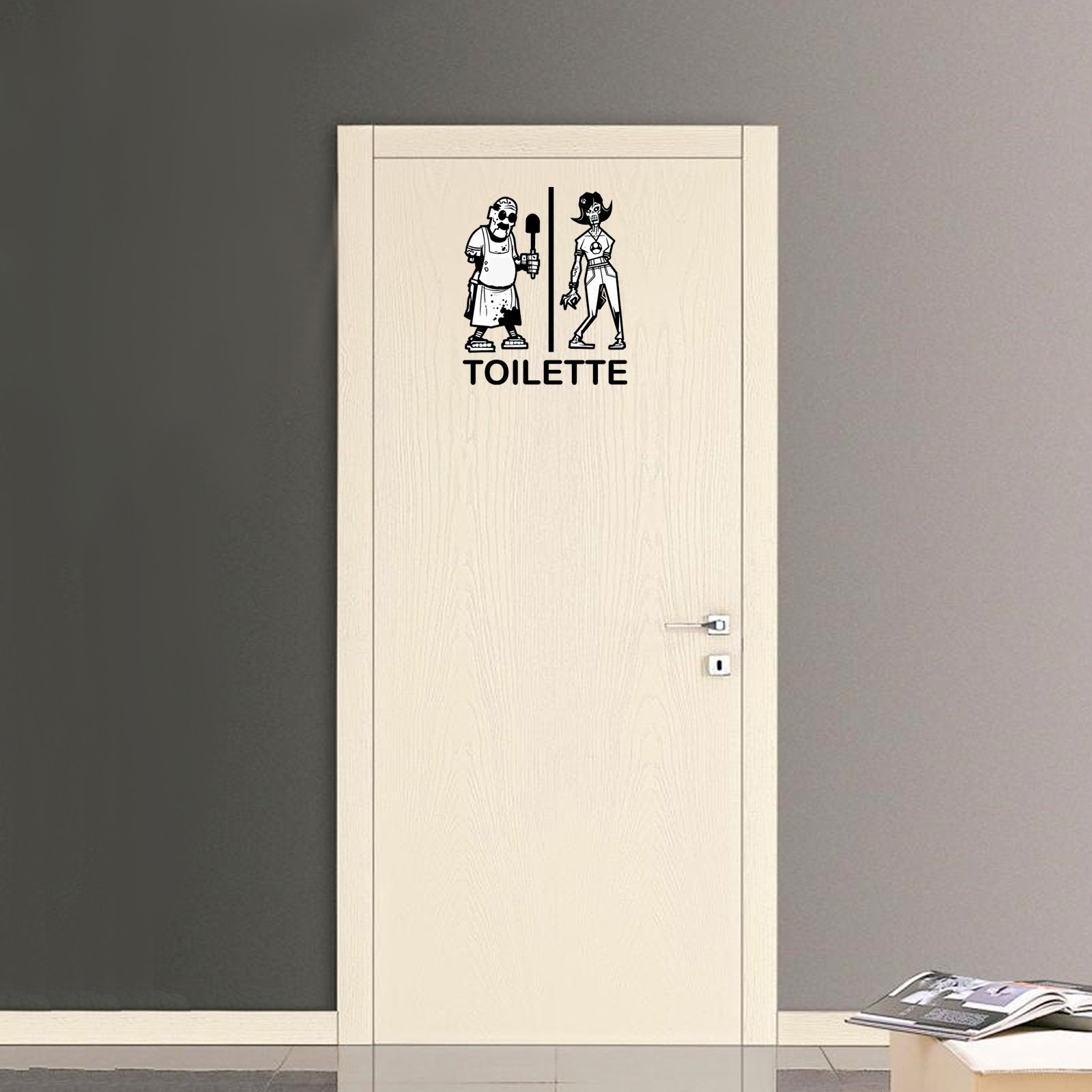 Bathroom Door Sticker Toilette Zombie Men Woman Figures Pvc - Etsy UK