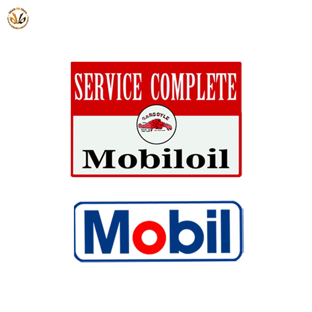 Stickers Mobil Mobiloil Service Complete Vintage Sticker Decal Auto Moto Print Pvc Cropped 2 Pcs ...