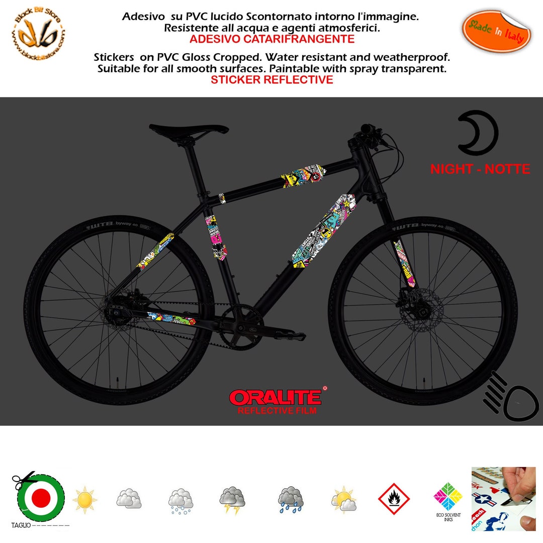 Sticker Reflective Bike MTB Cartoon DC Bicycle Stickers Reflective ...