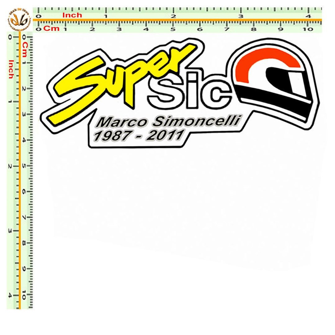 Marco Simoncelli Stickers Motorcycle Helmet Super Sic Tribute Sticker ...