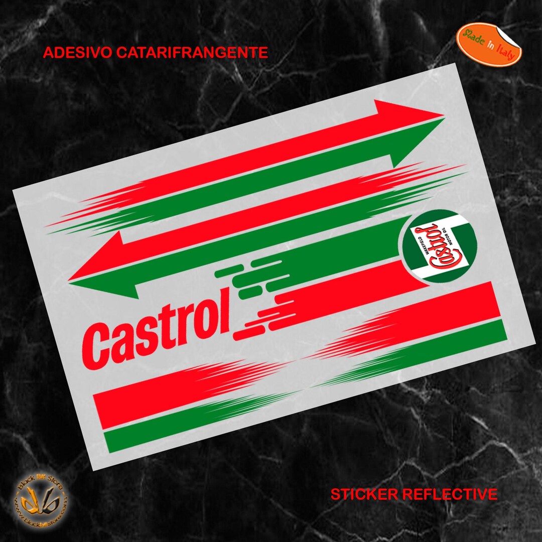 Castrol Reflective Helmet Stickers Pvc Cropped Around the Image Sticker ...