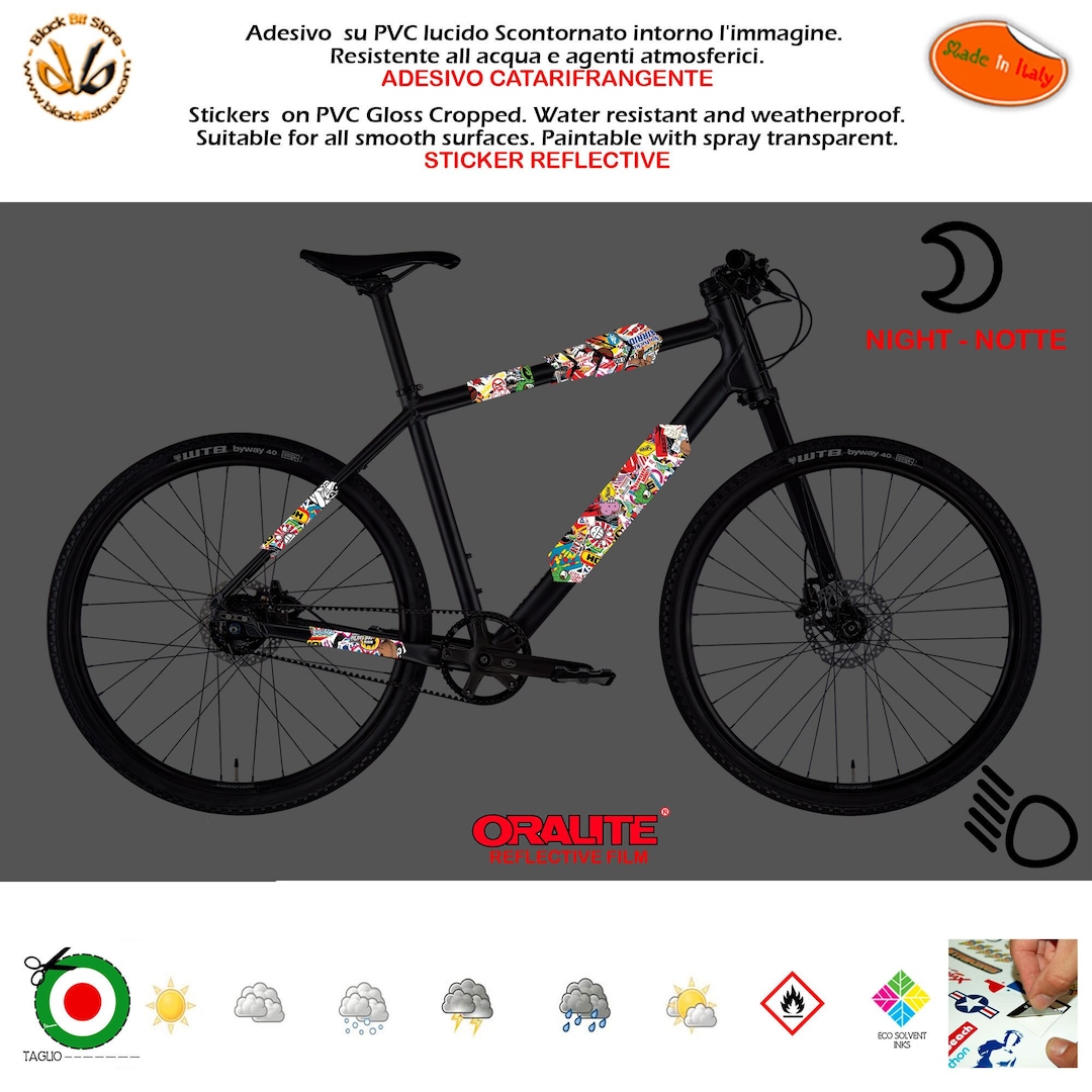 Sticker Bike MTB Reflective Bad Bomb Bicycle Stickers Reflective ...