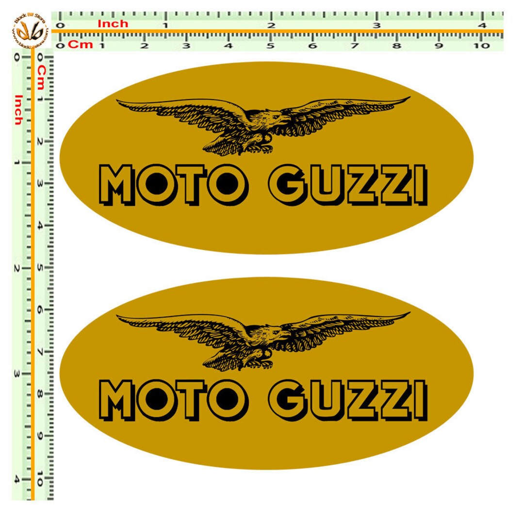 Stickers Motorcycle Guzzi Oval Print Pvc Gold Discounted Sticker Car ...