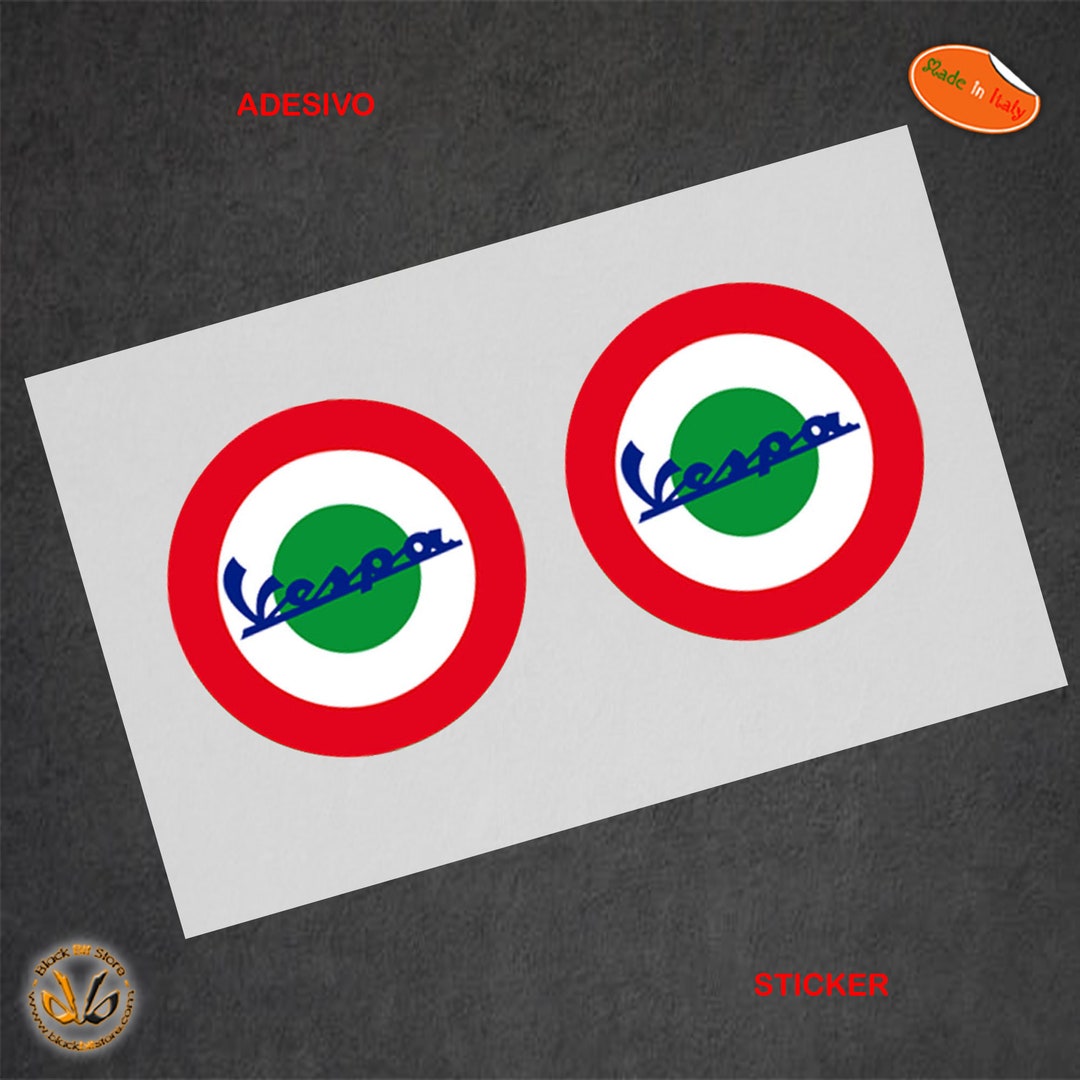 Vespa Round Stickers Italian Flag Car Motorcycle Helmet Italy Flag ...