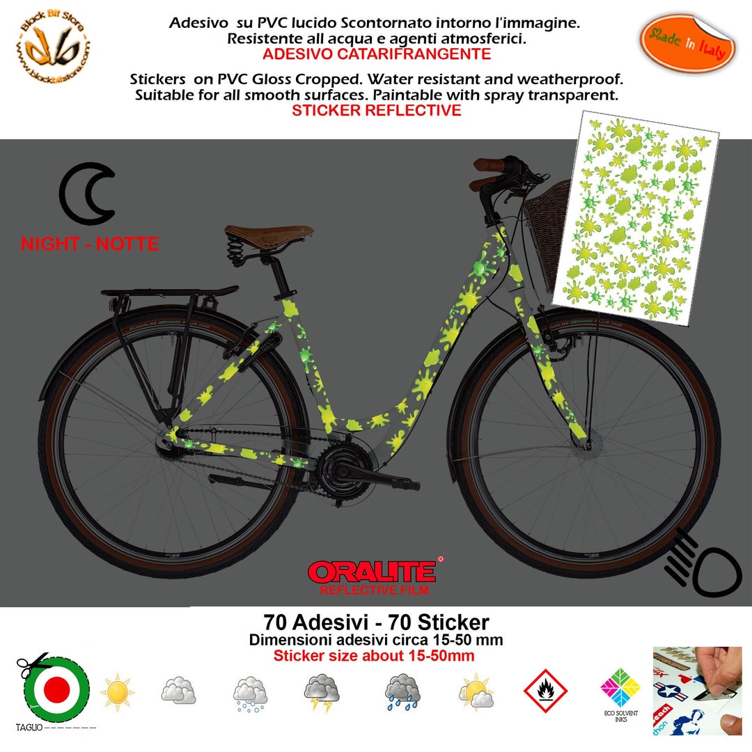 Sticker Bike MTB Reflective Stains Spots Green Green Spots Stickers ...