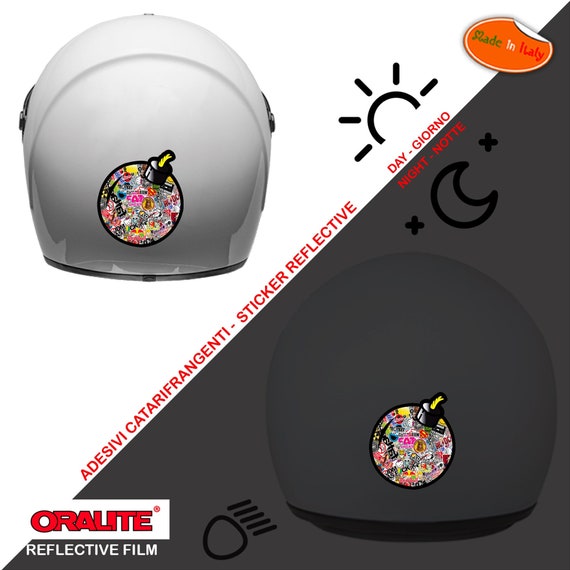 Stickers Reflective Helmet Bomb Sticker Bomb Helmet Pvc - Etsy