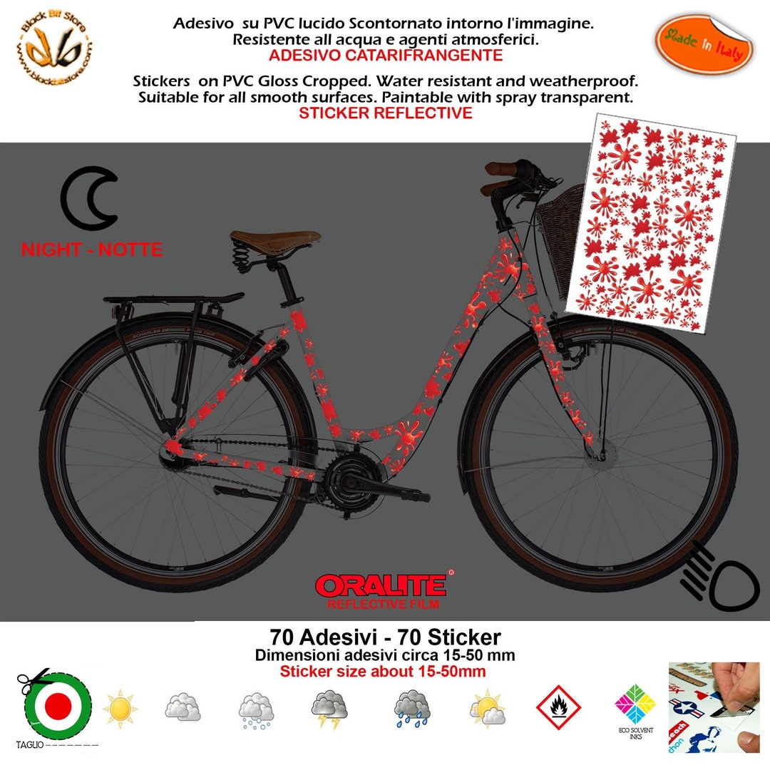 Sticker Bike MTB Reflective Stains Spots Red Stains Red Stickers ...