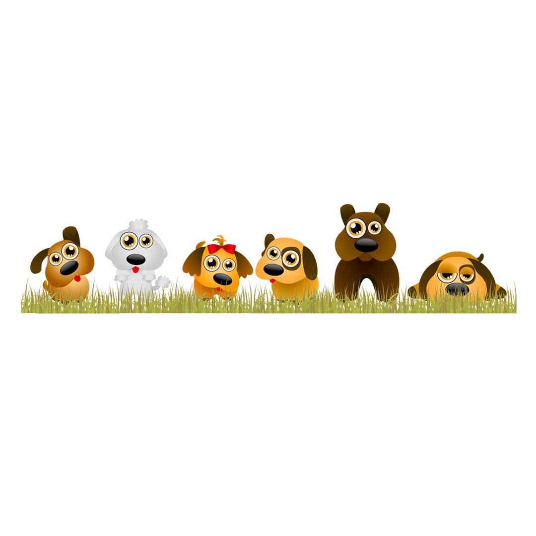 Stickers Family Murals Pooches Various Breeds Print PVC Wall Sticker ...