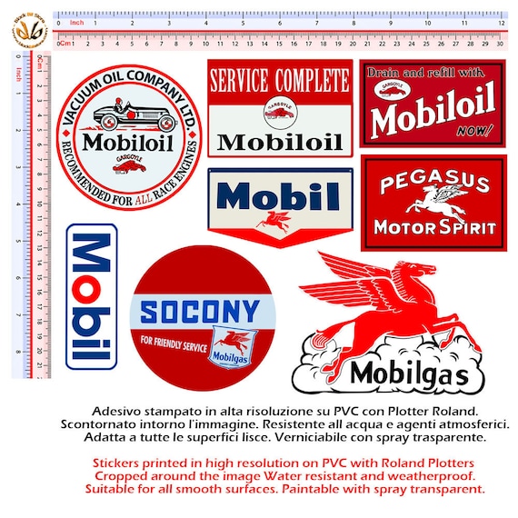 Mobil Gas Pump Decals