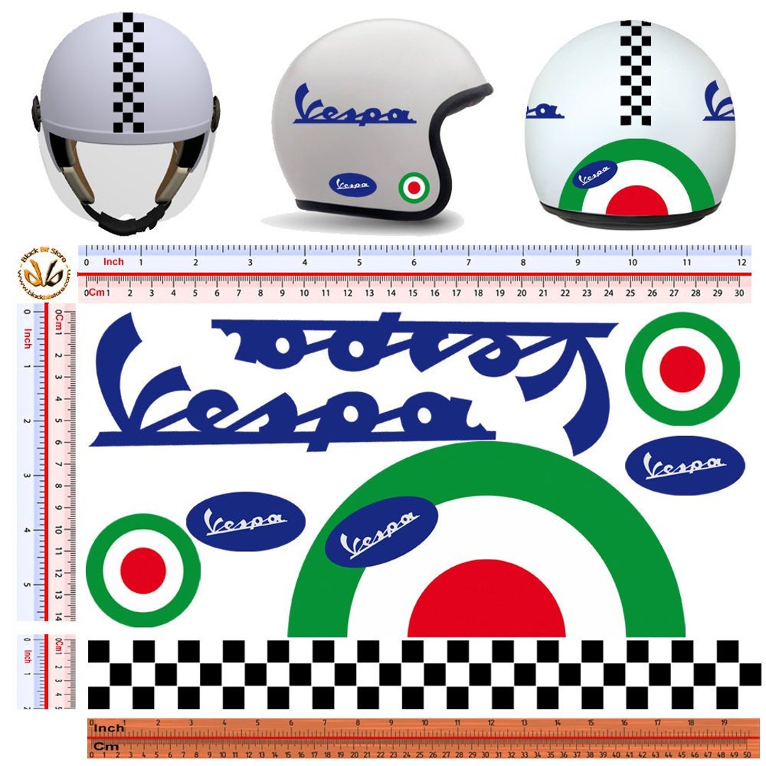 Vespa Flag Italy Stickers Pvc Helmet Discounted Around the Image Vespa ...