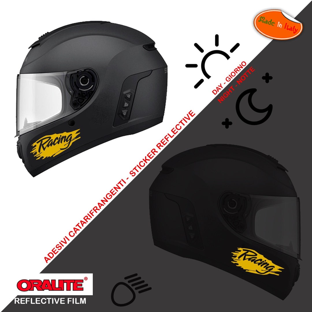 Reflective Helmet Stickers Racing Red Silver Gold Sticker Racing Red ...