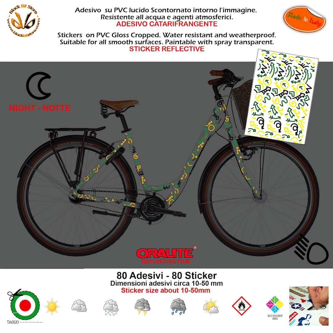 Sticker Bike MTB Reflective Stickers Arrow Jamaica Flag Bicycle Arrows Reflective Contoured ...