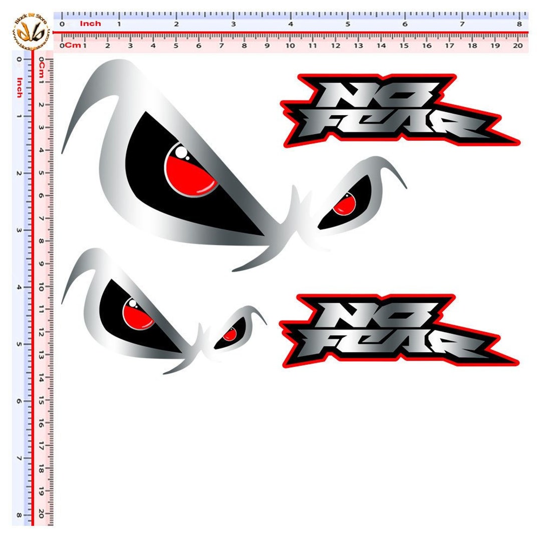 No Fear Stickers Cut Out Around the Image on Silver Pvc Sticker Car ...