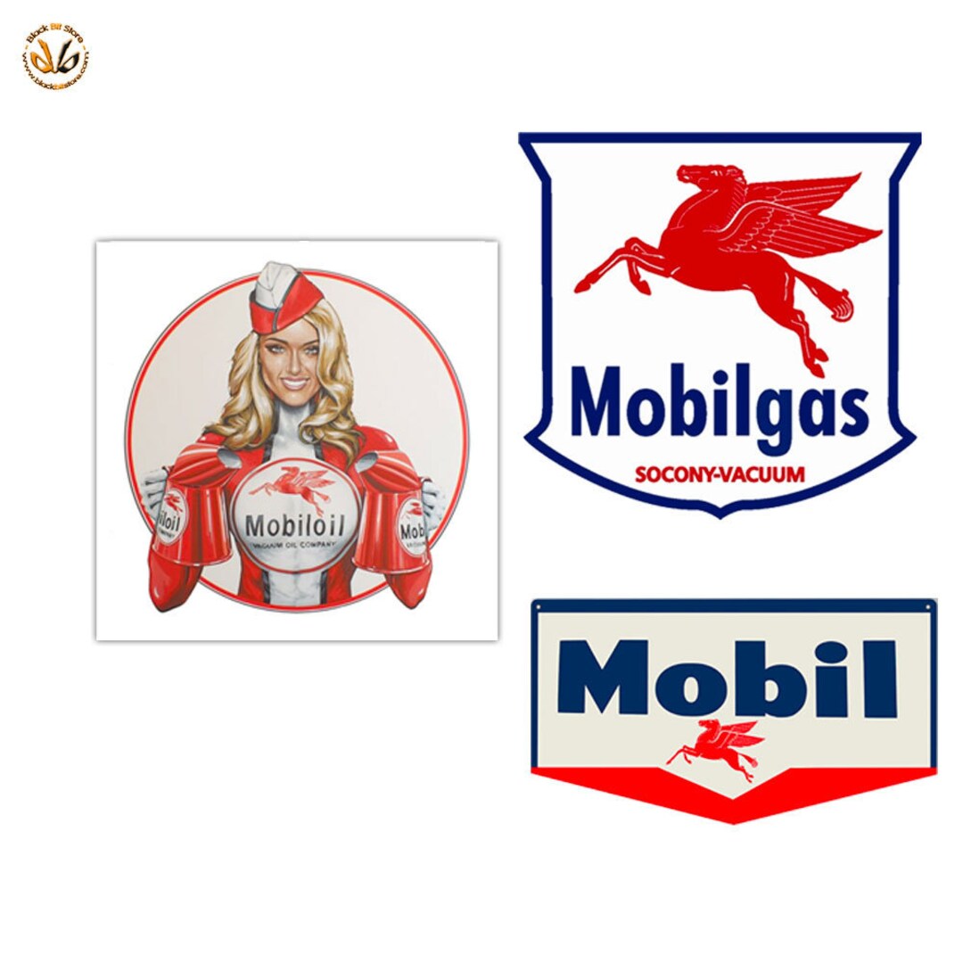 Stickers Mobiloil Mobilgas Vintage Sticker Decal Auto Moto Print Pvc ...