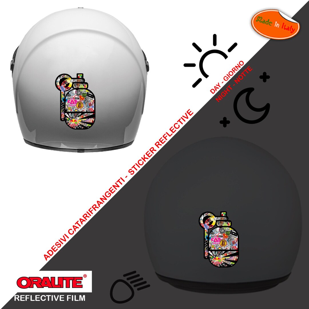 Reflective Helmet Stickers Grenade Grenade Sticker Bomb Helmet Pvc ...