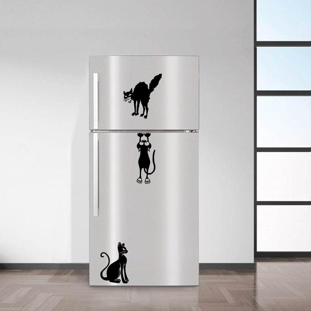 Wall Sticker Cats Tris Black Wall Stickers Tris Black Cats Print PVC ...