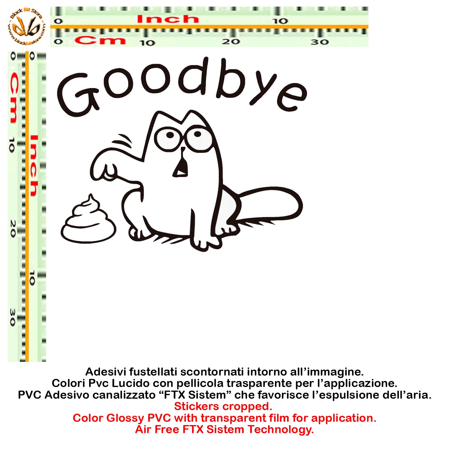 Adhesive Cover Water Cat Goodbye Popo Tablet Wc Pvc Discounted Cat ...