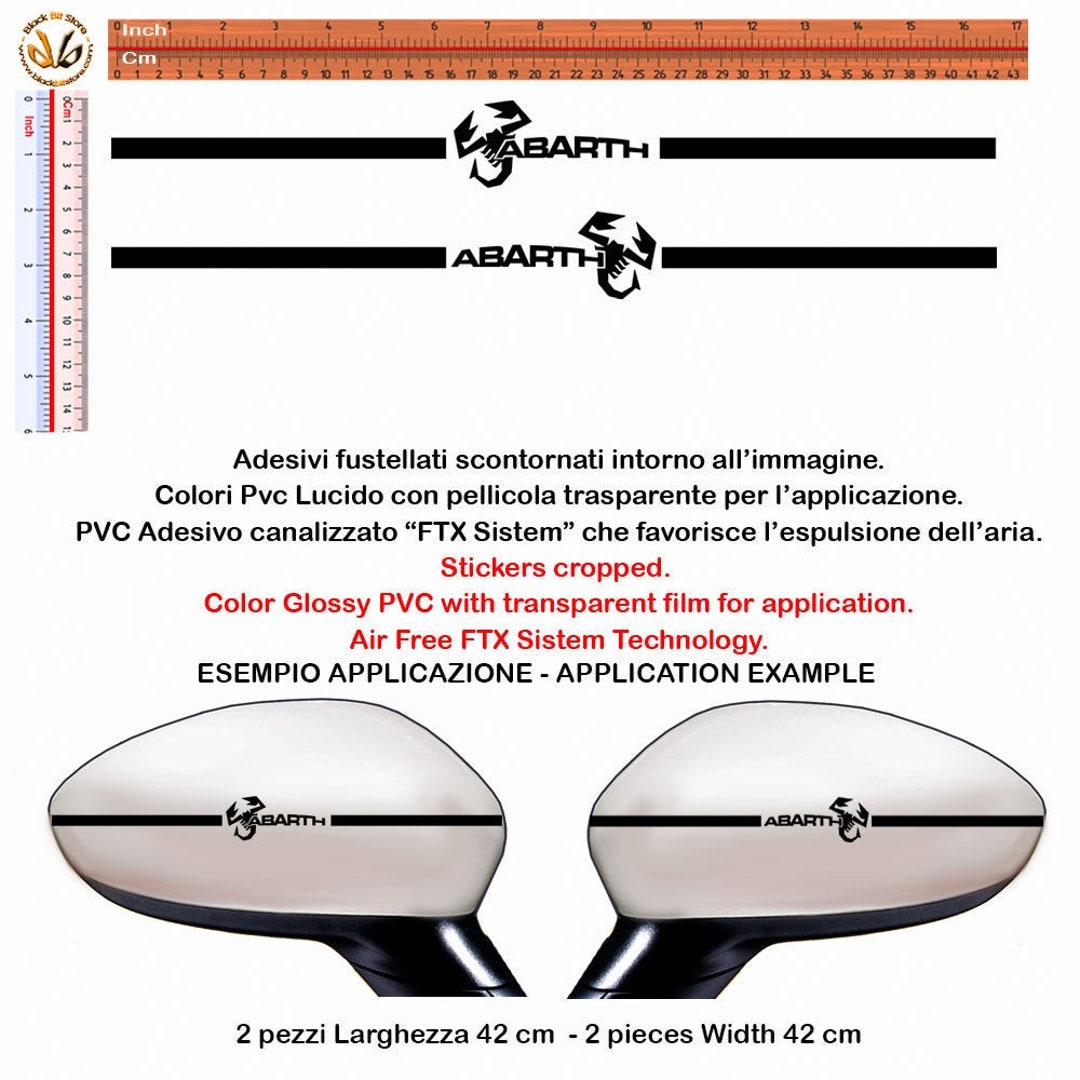 Sticker Mirror Wing Abarth Stickers Car Motorcycle Mirrors on Prespaced ...