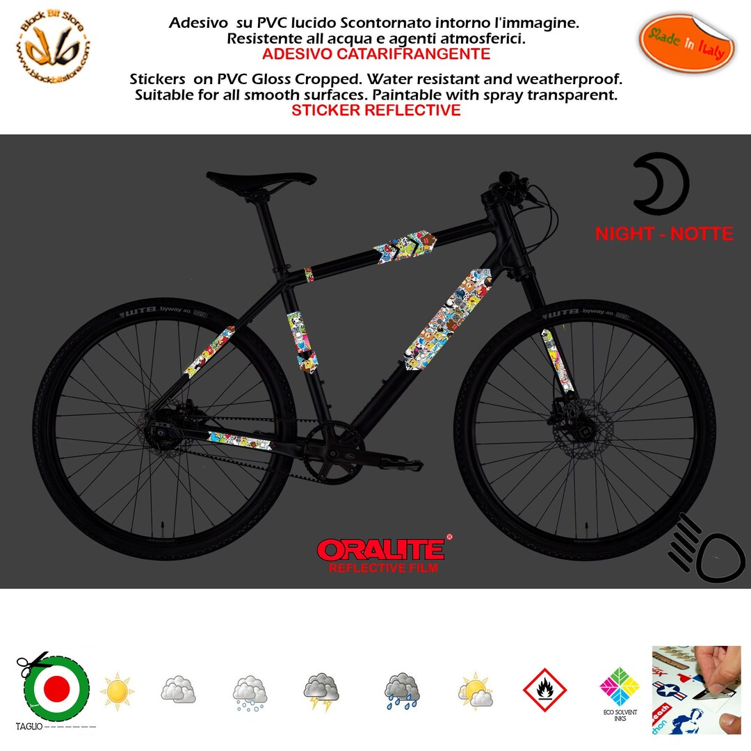 Sticker Reflective Bike MTB Cartoon Bird Bicycle Stickers Reflective ...