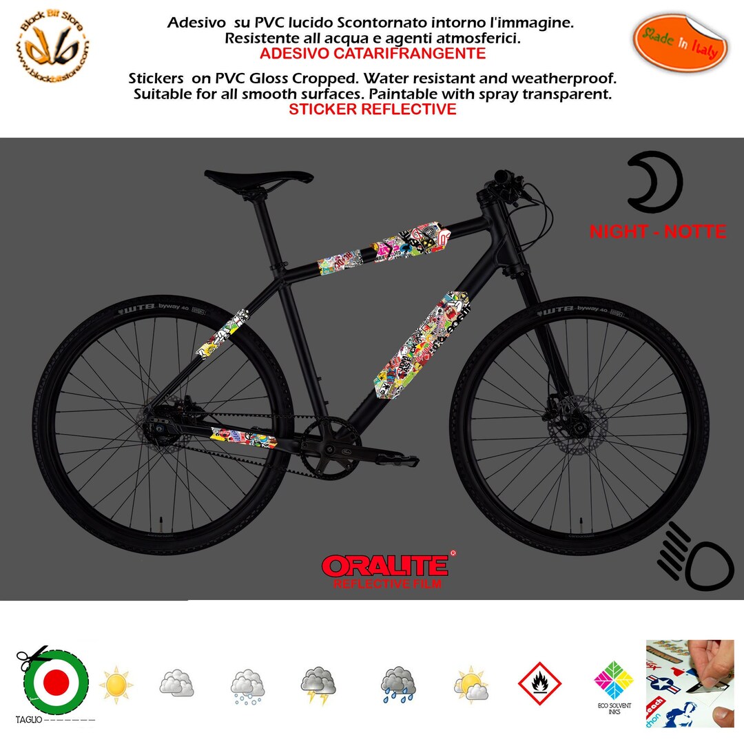 Sticker Bike MTB Reflective JDM Bomb Bicycle Stickers Reflective ...