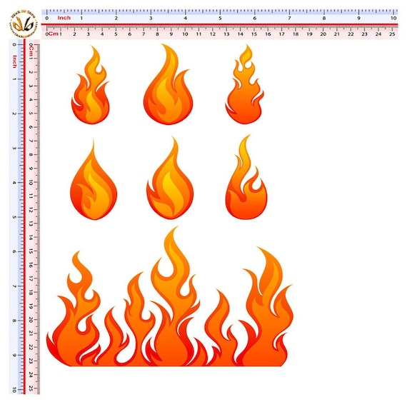 Stickers Flames Print Pvc Sticker Fire Flames Car Motorcycle - Etsy
