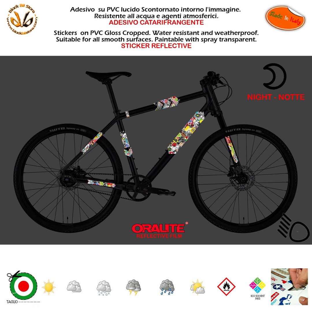 Sticker Reflective Bike MTB JDM Bomb Bicycle Stickers Reflective ...
