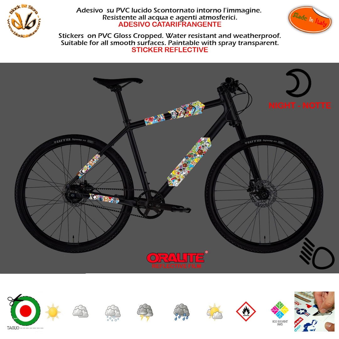 Sticker Bike MTB Reflective Cartoon Bomb Stickers Bicycle Reflective ...