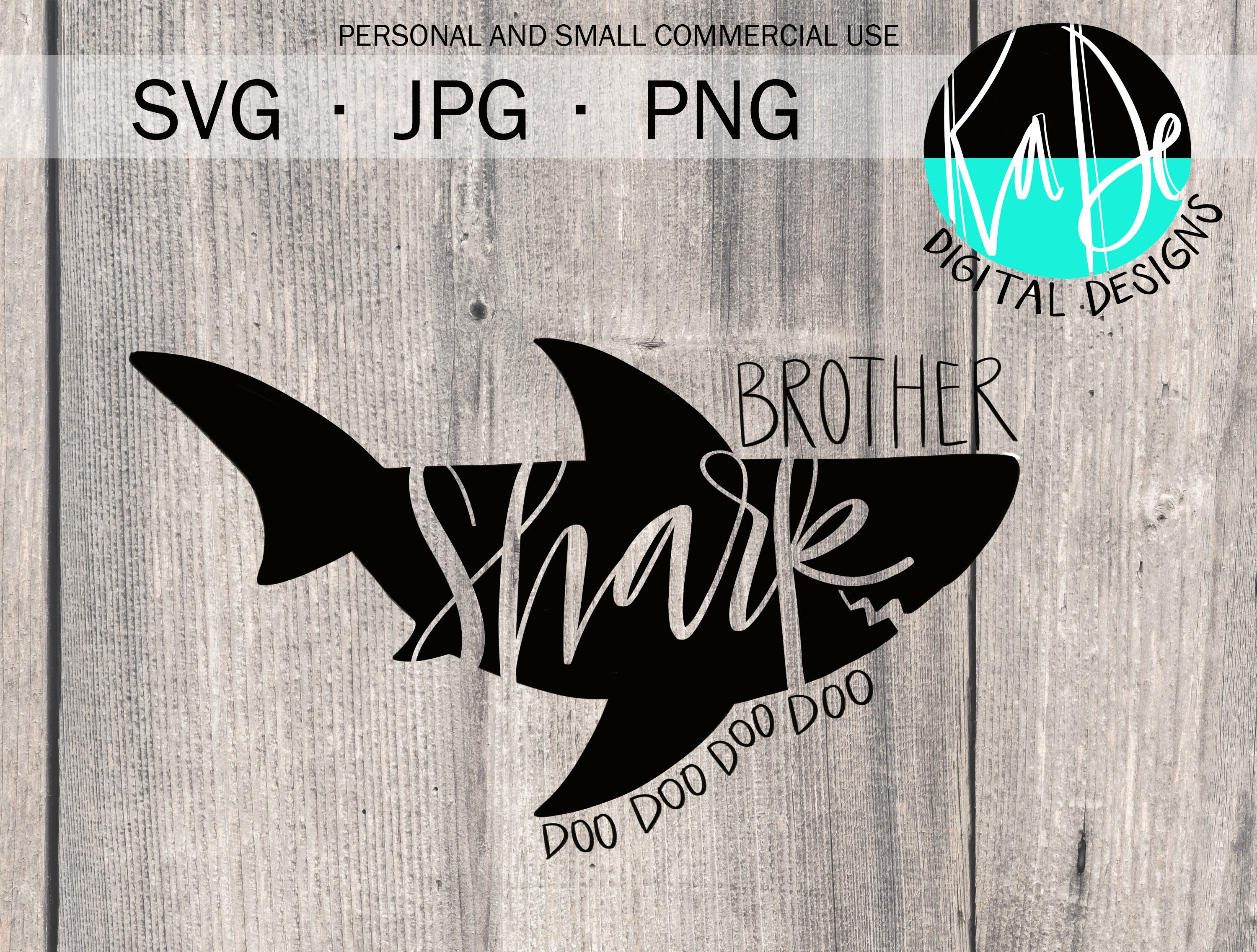 Brother Shark SVG PNG JPG Digital File Hand Lettering | Etsy