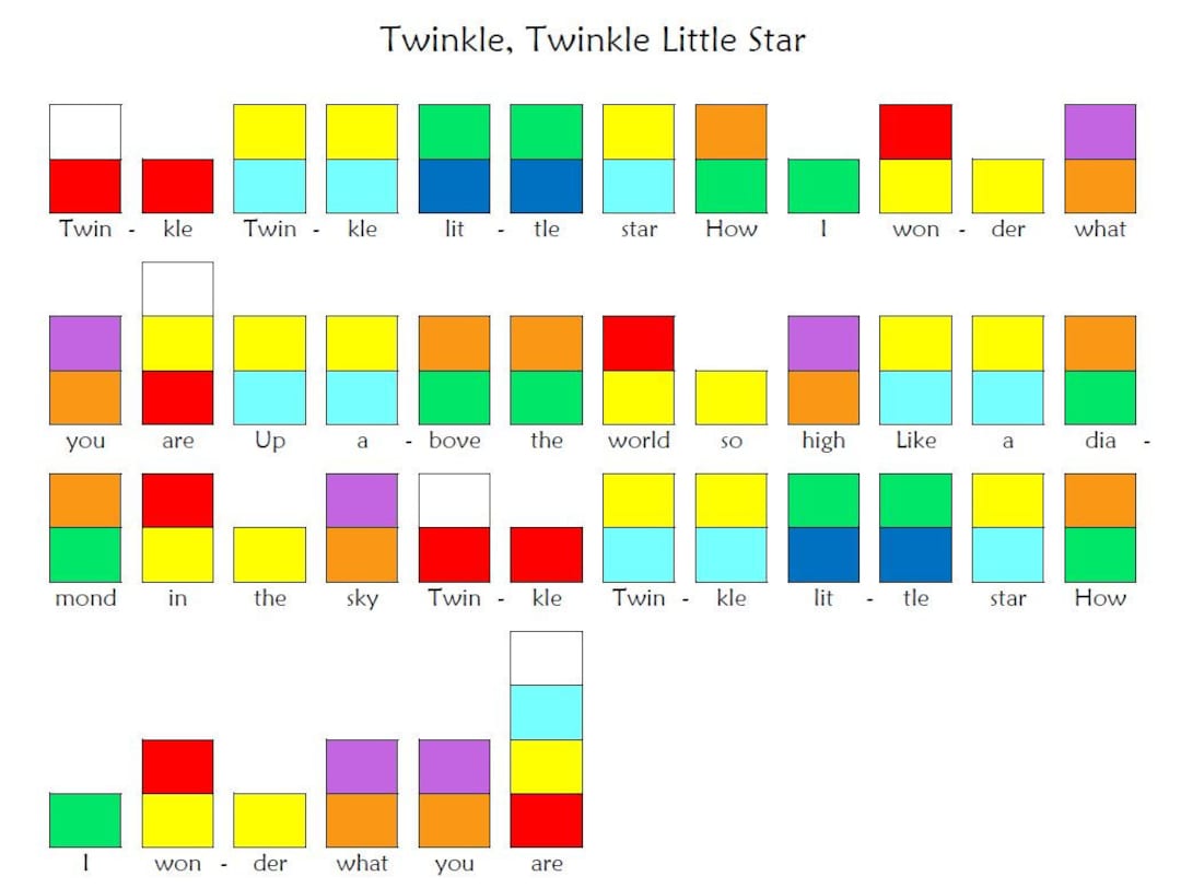 Printable Children's Song Charts for Handbells - Etsy