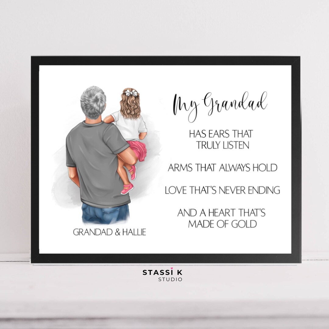 Personalised Grandparent Print, Gift for Grandad From Grandchild, - Etsy