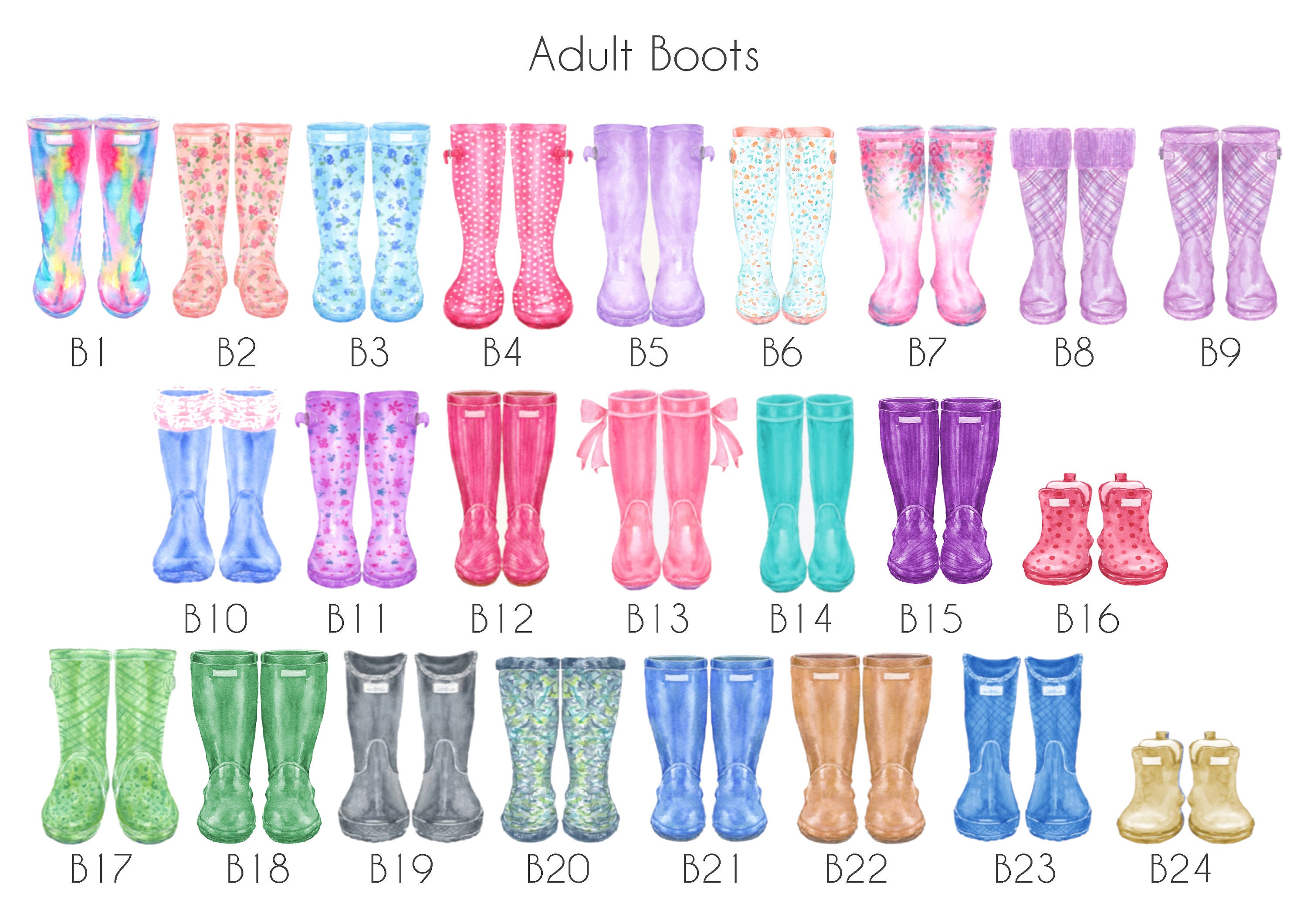 Personalised Family Wellies Print Family Welly Print Gift - Etsy UK