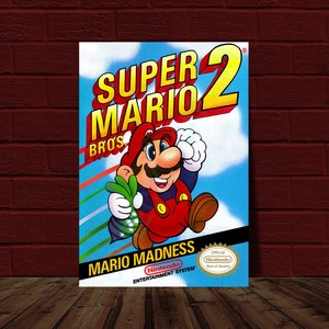 Super Mario Brothers 2 - Nintendo (NES) Video Game Cover Reprint Poster ...