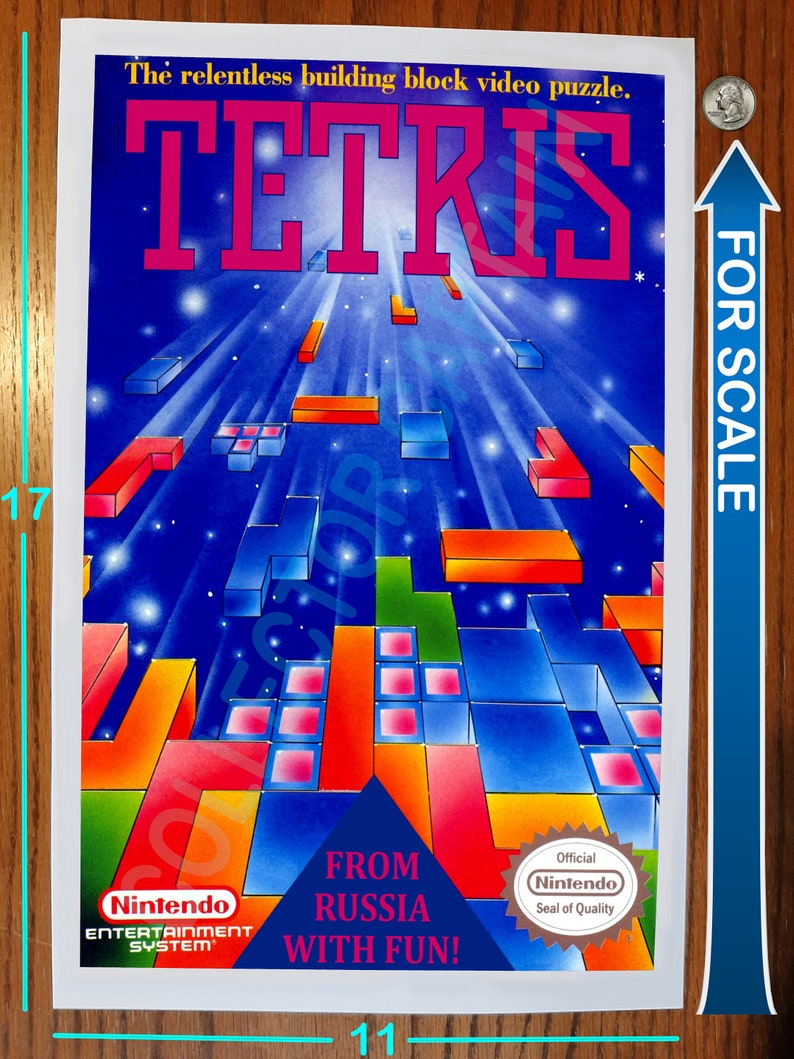 Tetris Nintendo NES Video Game Cover Reprint Poster | Etsy