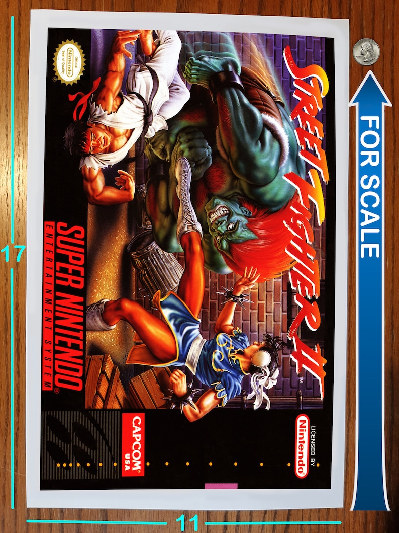 Street Fighter 2 Super Nintendo SNES Cartel de la portada - Etsy España