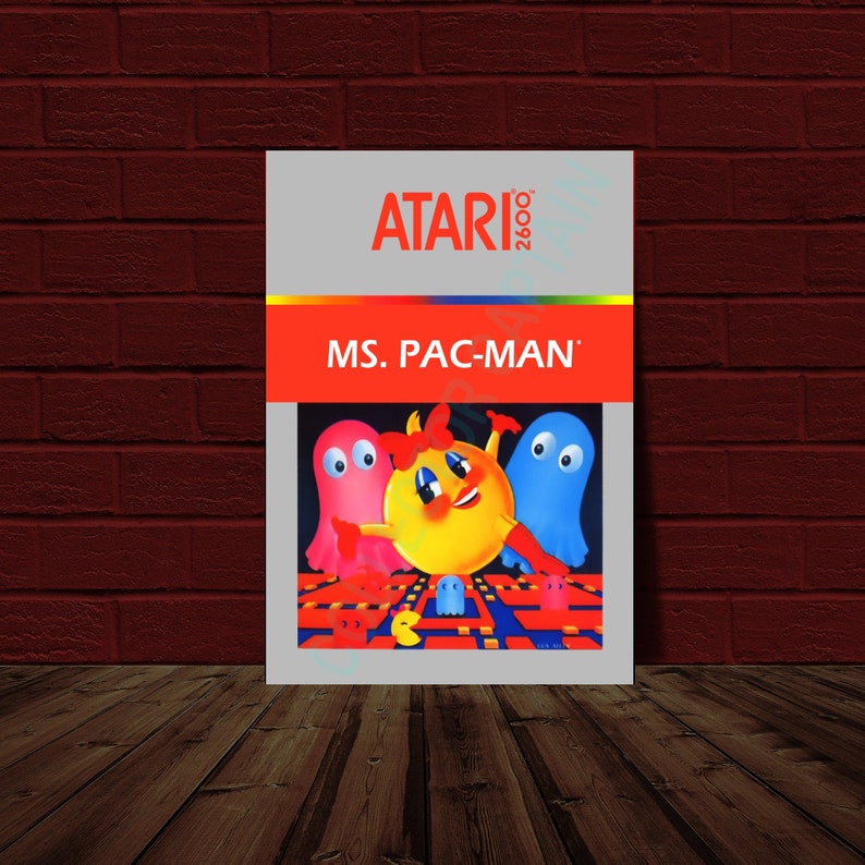 Ms. Pac-Man ATARI 2600 Video Game Cover Reprint Poster | Etsy