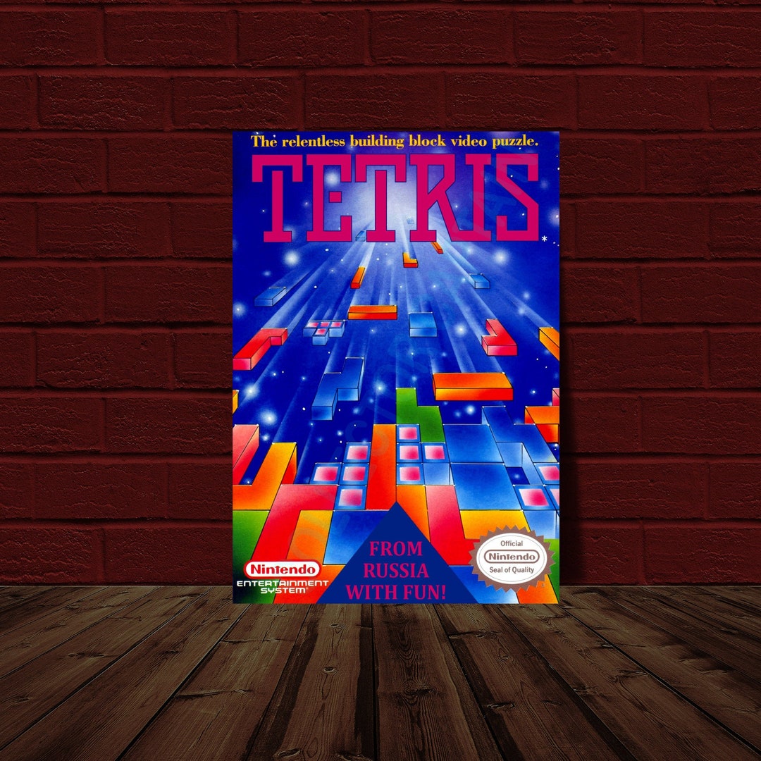 Tetris - Nintendo (NES) Video Game Cover Reprint Poster 10.5x15.25.25 ...